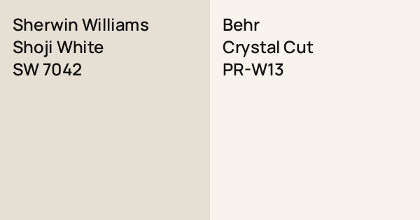 Sherwin Williams Shoji White vs. Behr Crystal Cut comparison