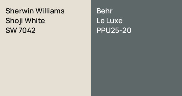 Sherwin Williams Shoji White vs. Behr Le Luxe comparison