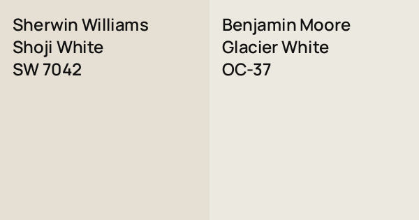 Sherwin Williams Shoji White vs. Benjamin Moore Glacier White comparison