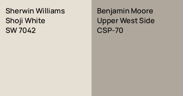 Sherwin Williams Shoji White vs. Benjamin Moore Upper West Side comparison