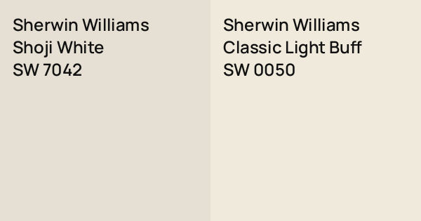 Sherwin Williams Shoji White vs. Sherwin Williams Classic Light Buff ...