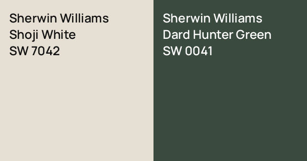 Sherwin Williams Shoji White vs. Sherwin Williams Dard Hunter Green ...