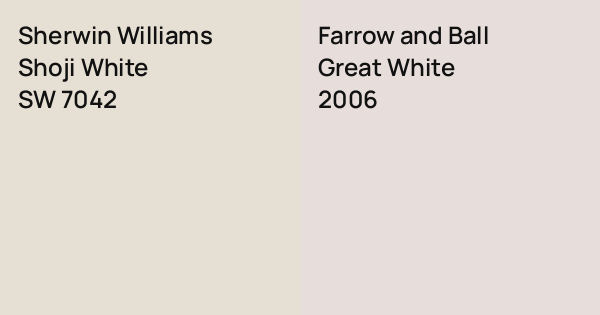 Sherwin Williams Shoji White vs. Farrow and Ball Great White comparison