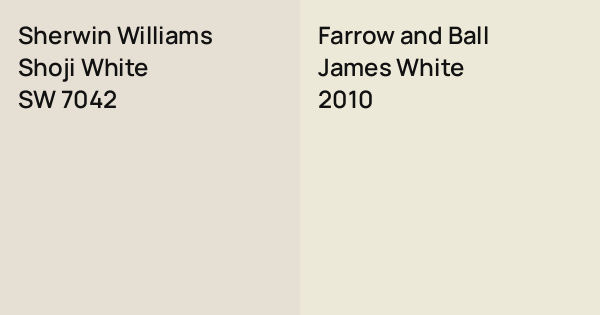 Sherwin Williams Shoji White vs. Farrow and Ball James White comparison
