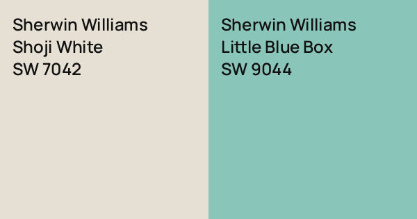Sherwin Williams Shoji White vs. Sherwin Williams Little Blue Box ...