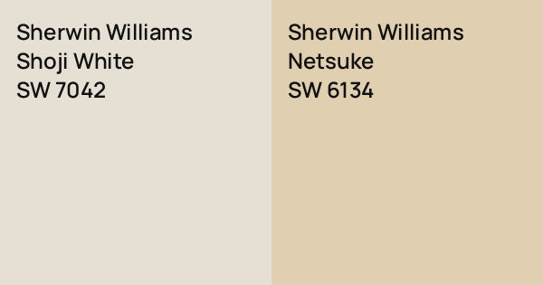 Sherwin Williams Shoji White vs. Sherwin Williams Netsuke comparison