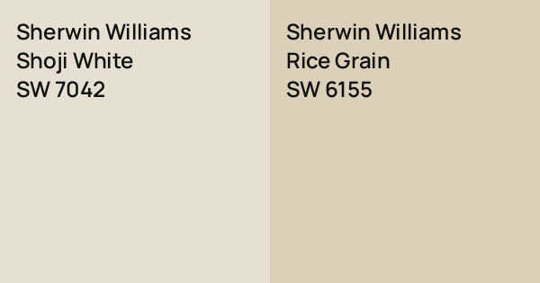 Sherwin Williams Shoji White vs. Sherwin Williams Rice Grain comparison