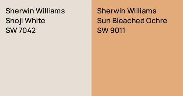 Sherwin Williams Shoji White vs. Sherwin Williams Sun Bleached Ochre ...