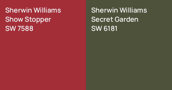 Sherwin Williams Show Stopper vs. Sherwin Williams Secret Garden comparison