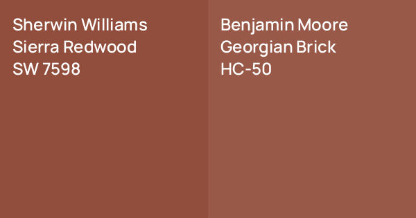 Sherwin Williams Sierra Redwood vs. Benjamin Moore Georgian Brick ...