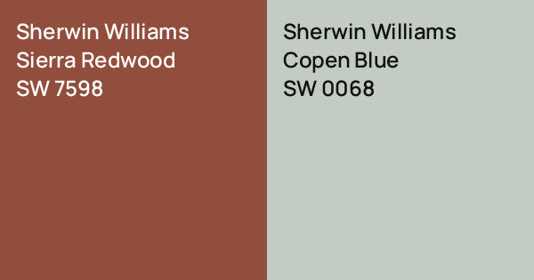 Sherwin Williams Sierra Redwood vs. Sherwin Williams Copen Blue comparison