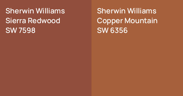 Sherwin Williams Sierra Redwood vs. Sherwin Williams Copper Mountain ...