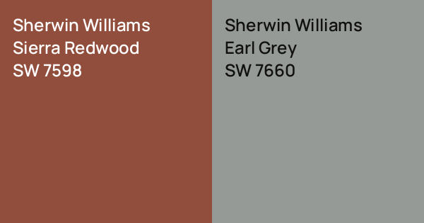 Sherwin Williams Sierra Redwood vs. Sherwin Williams Earl Grey comparison