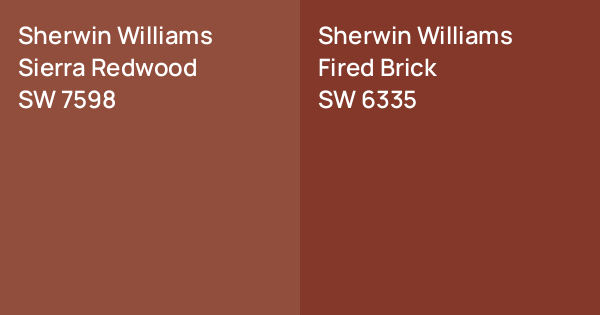 Sherwin Williams Sierra Redwood vs. Sherwin Williams Fired Brick comparison