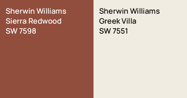 Sherwin Williams Sierra Redwood vs. Sherwin Williams Greek Villa comparison