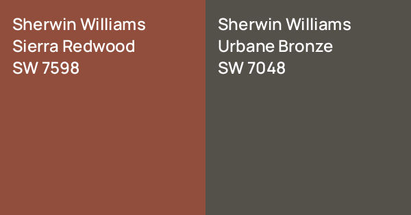Sherwin Williams Sierra Redwood vs. Sherwin Williams Urbane Bronze ...