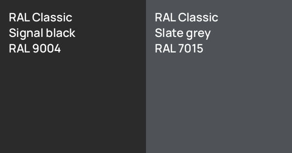 RAL Classic Signal black vs. RAL Classic Slate grey comparison