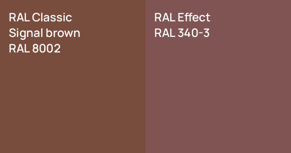 RAL Classic Signal brown vs. RAL Effect RAL 340-3 comparison
