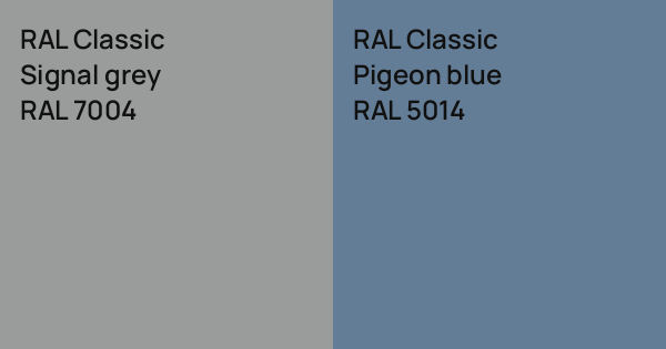 RAL Classic Signal grey vs. RAL Classic Pigeon blue comparison