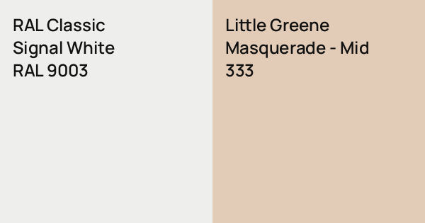 RAL Classic Signal White vs. Little Greene Masquerade - Mid comparison