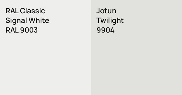 RAL Classic Signal White vs. Jotun Twilight comparison