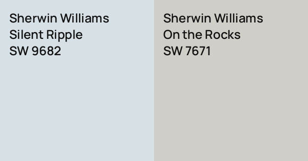 Sherwin Williams Silent Ripple vs. Sherwin Williams On the Rocks comparison