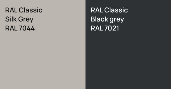 RAL Classic Silk Grey vs. RAL Classic Black grey comparison