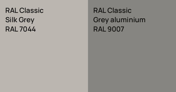 RAL Classic Silk Grey vs. RAL Classic Grey aluminium comparison