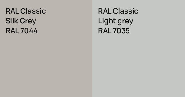 RAL Classic Silk Grey vs. RAL Classic Light grey comparison