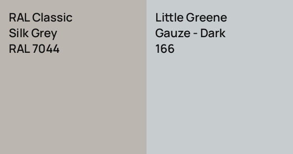 RAL Classic Silk Grey vs. Little Greene Gauze - Dark comparison