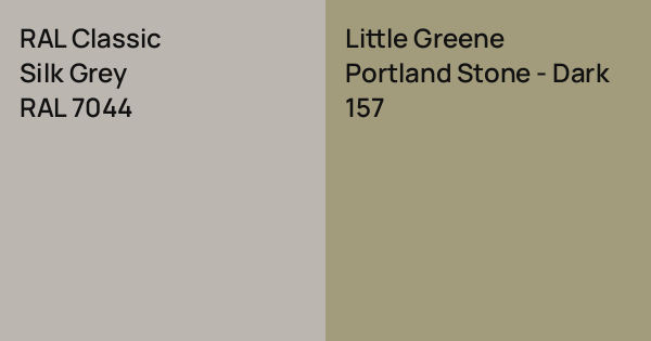 RAL Classic Silk Grey vs. Little Greene Portland Stone - Dark comparison