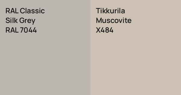 RAL Classic Silk Grey vs. Tikkurila Muscovite comparison