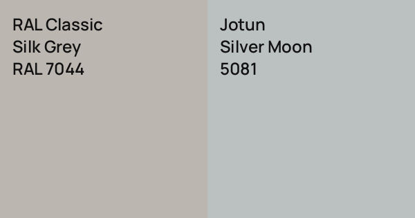 RAL Classic Silk Grey vs. Jotun Silver Moon comparison