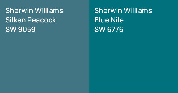Sherwin Williams Silken Peacock vs. Sherwin Williams Blue Nile comparison