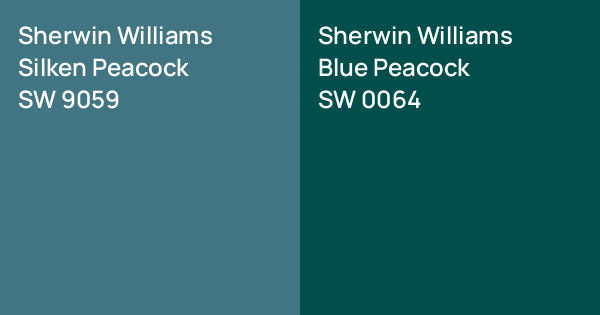 Sherwin Williams Silken Peacock vs. Sherwin Williams Blue Peacock ...
