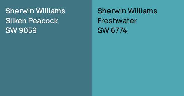 Sherwin Williams Silken Peacock vs. Sherwin Williams Freshwater comparison