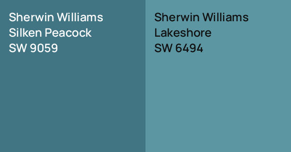 Sherwin Williams Silken Peacock vs. Sherwin Williams Lakeshore comparison