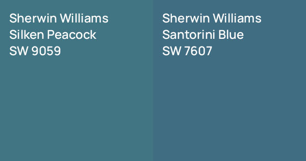 Sherwin Williams Silken Peacock vs. Sherwin Williams Santorini Blue ...