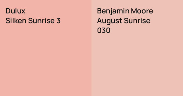 Dulux Silken Sunrise 3 vs. Benjamin Moore August Sunrise comparison