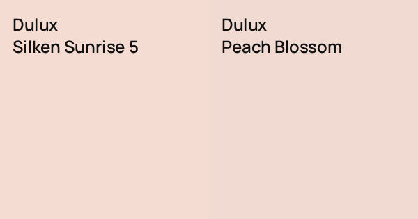 Dulux Silken Sunrise 5 vs. Dulux Peach Blossom comparison
