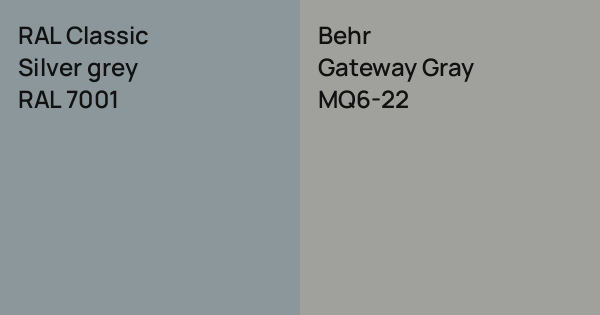RAL Classic Silver grey vs. Behr Gateway Gray comparison