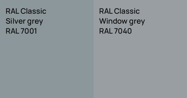 RAL Classic Silver grey vs. RAL Classic Window grey comparison