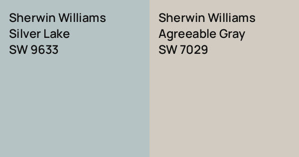 Sherwin Williams Silver Lake vs. Sherwin Williams Agreeable Gray comparison