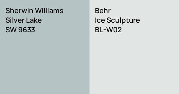 Sherwin Williams Silver Lake vs. Behr Ice Sculpture comparison