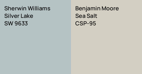 Sherwin Williams Silver Lake vs. Benjamin Moore Sea Salt comparison