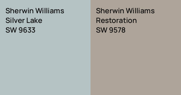 Sherwin Williams Silver Lake vs. Sherwin Williams Restoration comparison