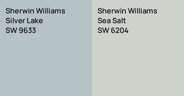Sherwin Williams Silver Lake vs. Sherwin Williams Sea Salt comparison