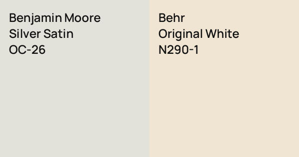 Benjamin Moore Silver Satin vs. Behr Original White comparison