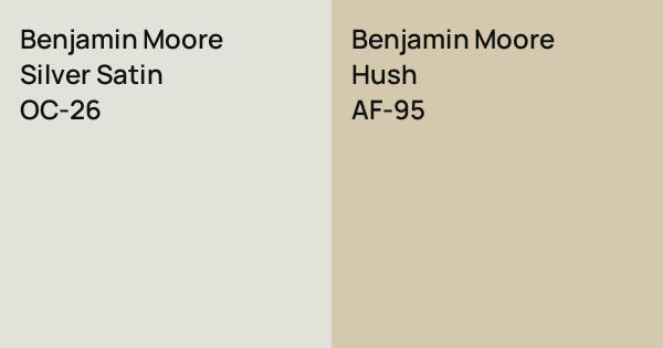 Benjamin Moore Silver Satin vs. Benjamin Moore Hush comparison