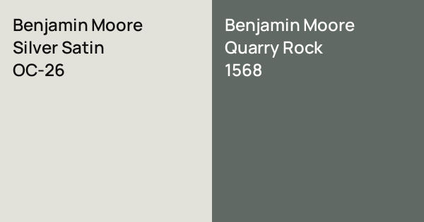 Benjamin Moore Silver Satin vs. Benjamin Moore Quarry Rock comparison